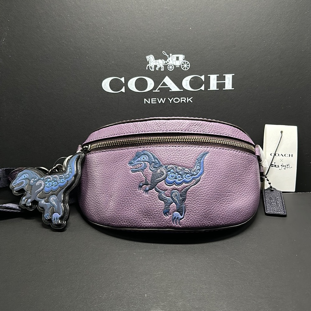 Coach X Zhu Jingyi Rexy Dinosaur Keychain Belt Bag Fa… - Gem